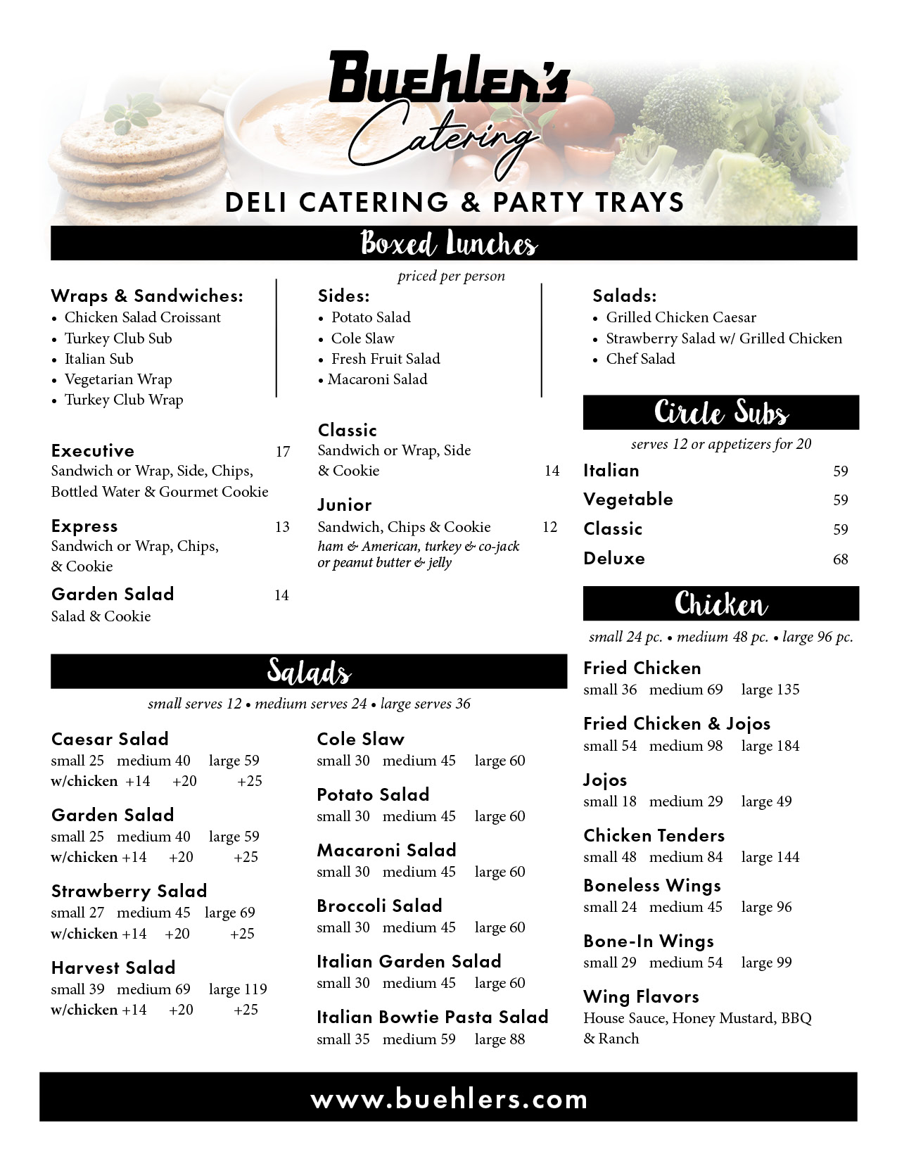 Catering Menu | Buehler's Fresh Foods
